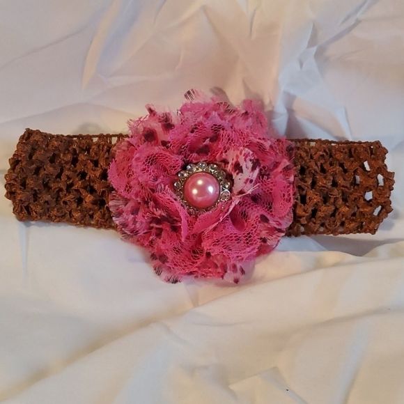 Jackie Sherwood | Accessories | New Brown And Cheetah Pink Flower Headband | Poshmark